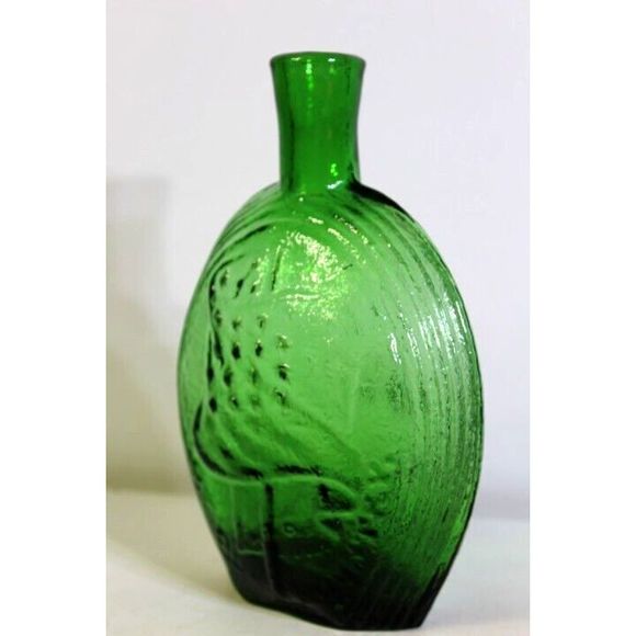 Art | Clevenger Bros Glass Works Green Glass Bottle Eagle Shield ...